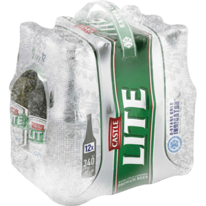 Castle Lite Beer Bottles 6 x 340ml NRB