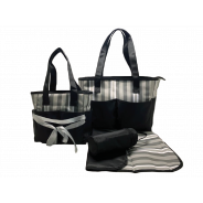Bounce Diaper Bag 4Pc Set - Stripes - Hoodmarket