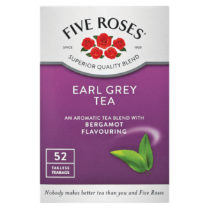 Five Roses Earl Grey Tea Flavoured Tagless Teabags 52 Pack