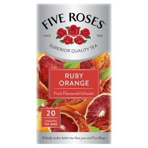 Five Roses Ruby Orange Fruit Flavoured Infusion Teabags 20 Pack ...