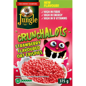 Jungle Crunchalots Strawberry Flavoured Oat Crispies Cereal 375g