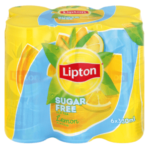 Lipton Sugar Free Lemon Flavoured Ice Tea Cans 6 x 330ml