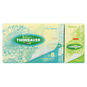 Twinsaver White 3 Ply Tissues 8 Pack