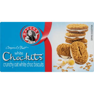 Bakers Choc-Kits White Chocolate Oat Biscuits 200g