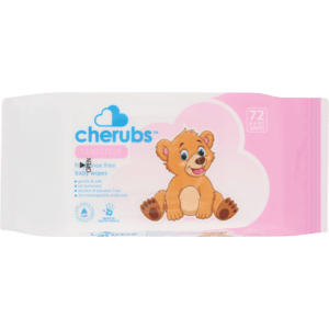 Cherubs Sensitive Fragrance Free Baby Wipes 72 Pack