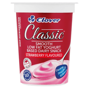 Clover Classic Smooth Strawberry Flavoured Low Fat Yoghurt Based Dairy