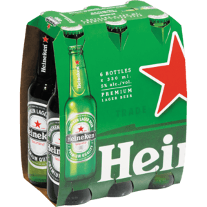 Heineken Premium Lager Beer Bottles 6 x 330ml