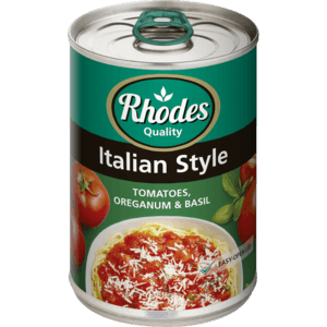 Rhodes Italian Style Tomatoes, Oreganum & Basil Mix 410g