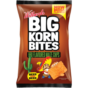 Willards Big Korn Bites Barbecue Flavoured Maize Chips 120g