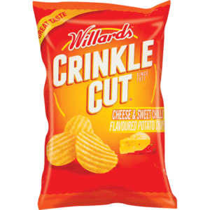 Willards Crinkles Cheese & Sweet Chilli Flavoured Potato Chips 120g